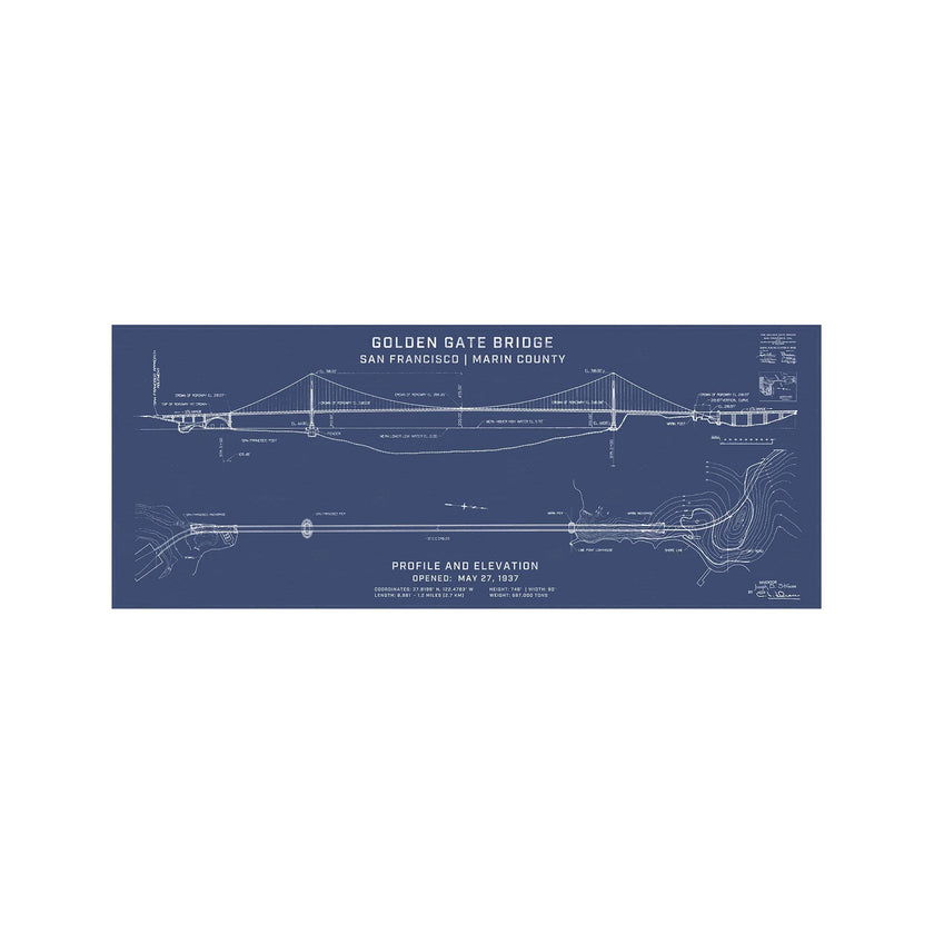 Golden Gate Bridge 1937 Profile and Elevation – Foundry
