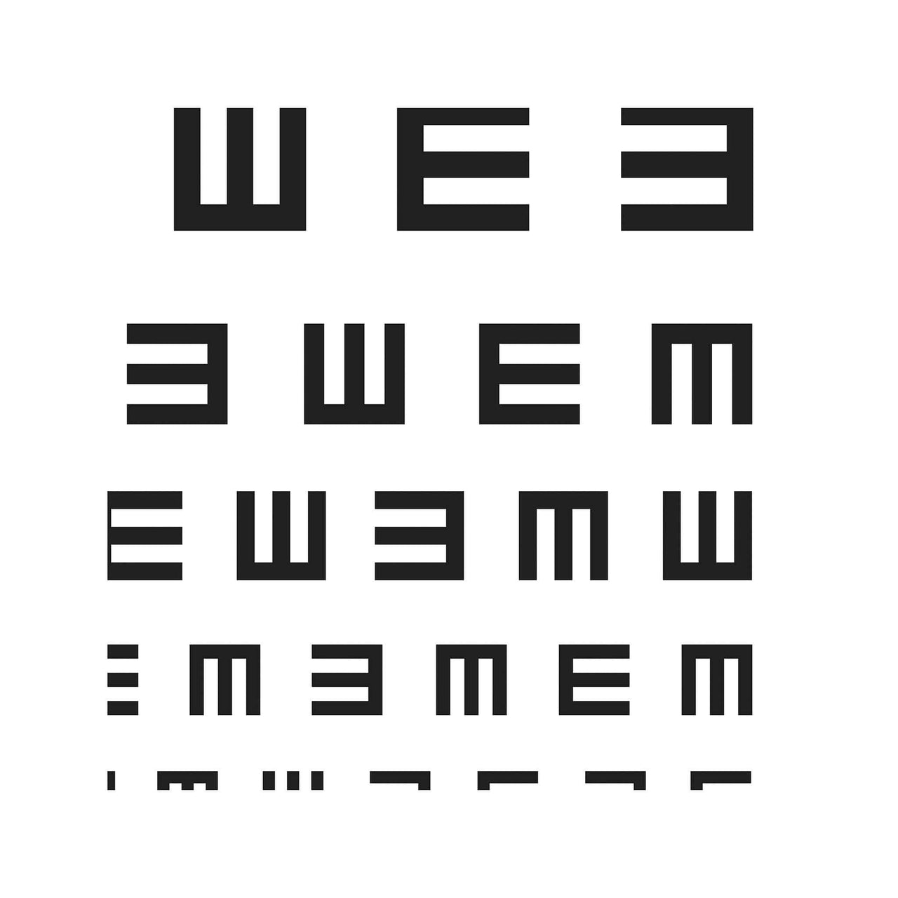 Herman Snellen "Tumbling E's" Eye Chart – Foundry