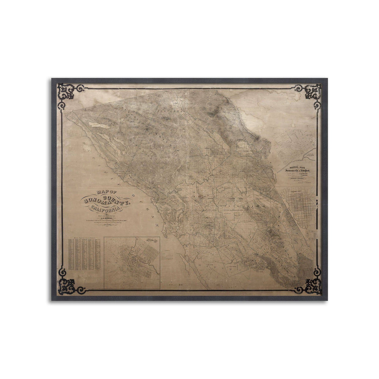 Sonoma County, California Map, 1866 – Foundry
